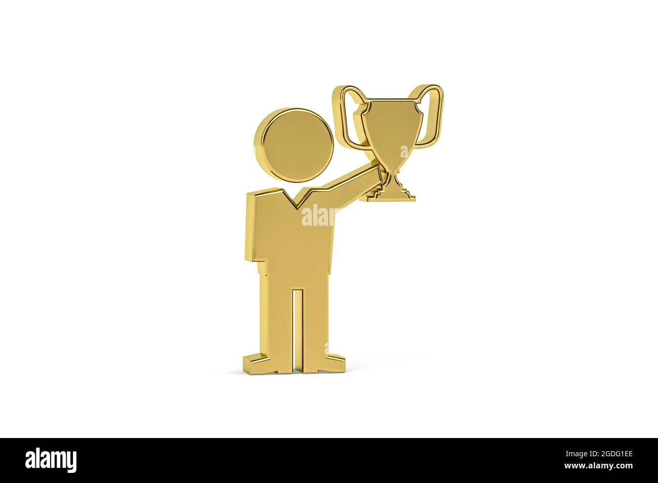 Golden 3D win isolated on white background - 3d render Stock Photo - Alamy