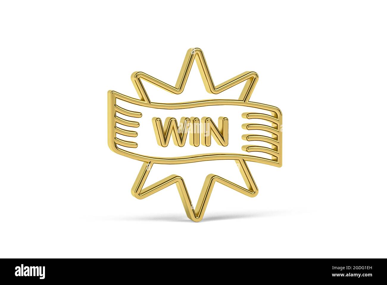 Golden 3D win isolated on white background - 3d render Stock Photo - Alamy