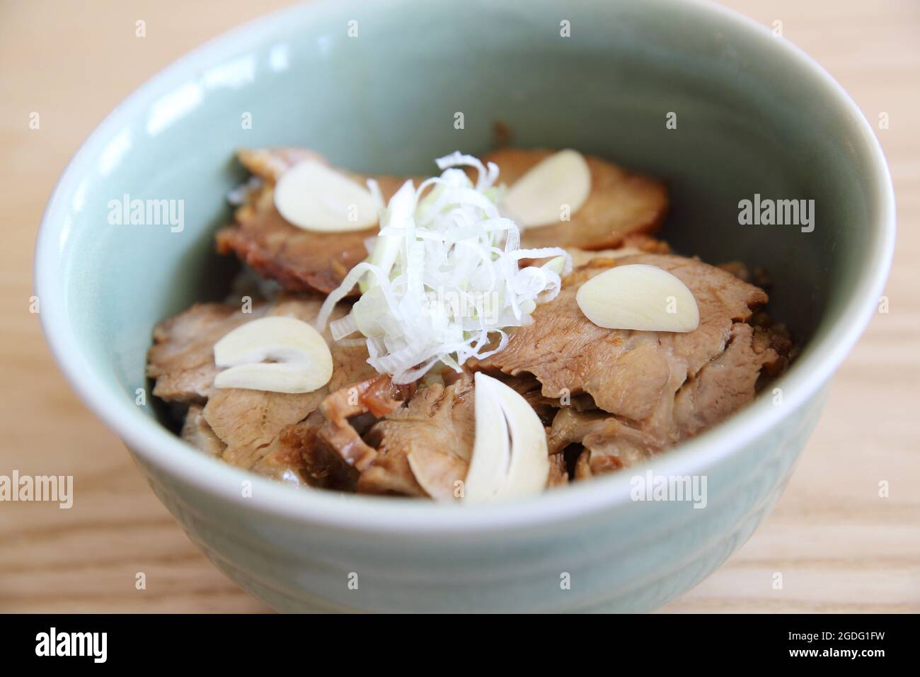 Chashu don , sliced pork with rice Japanese food Stock Photo - Alamy
