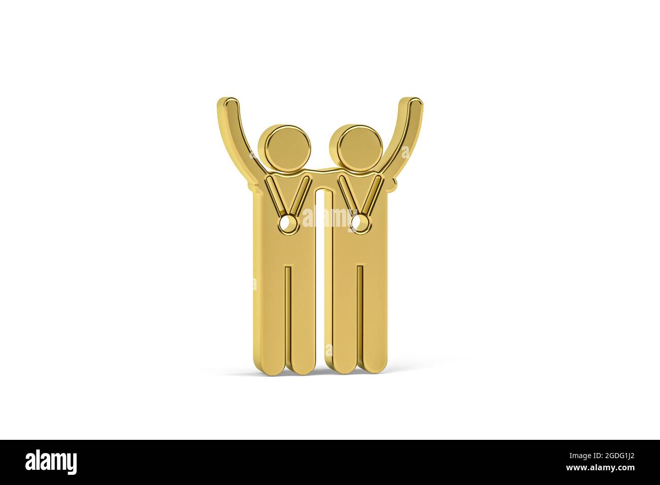 Golden 3D win isolated on white background - 3d render Stock Photo - Alamy