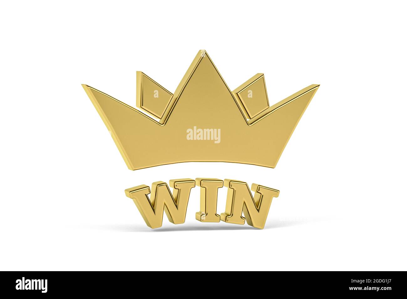 Golden 3D win isolated on white background - 3d render Stock Photo - Alamy