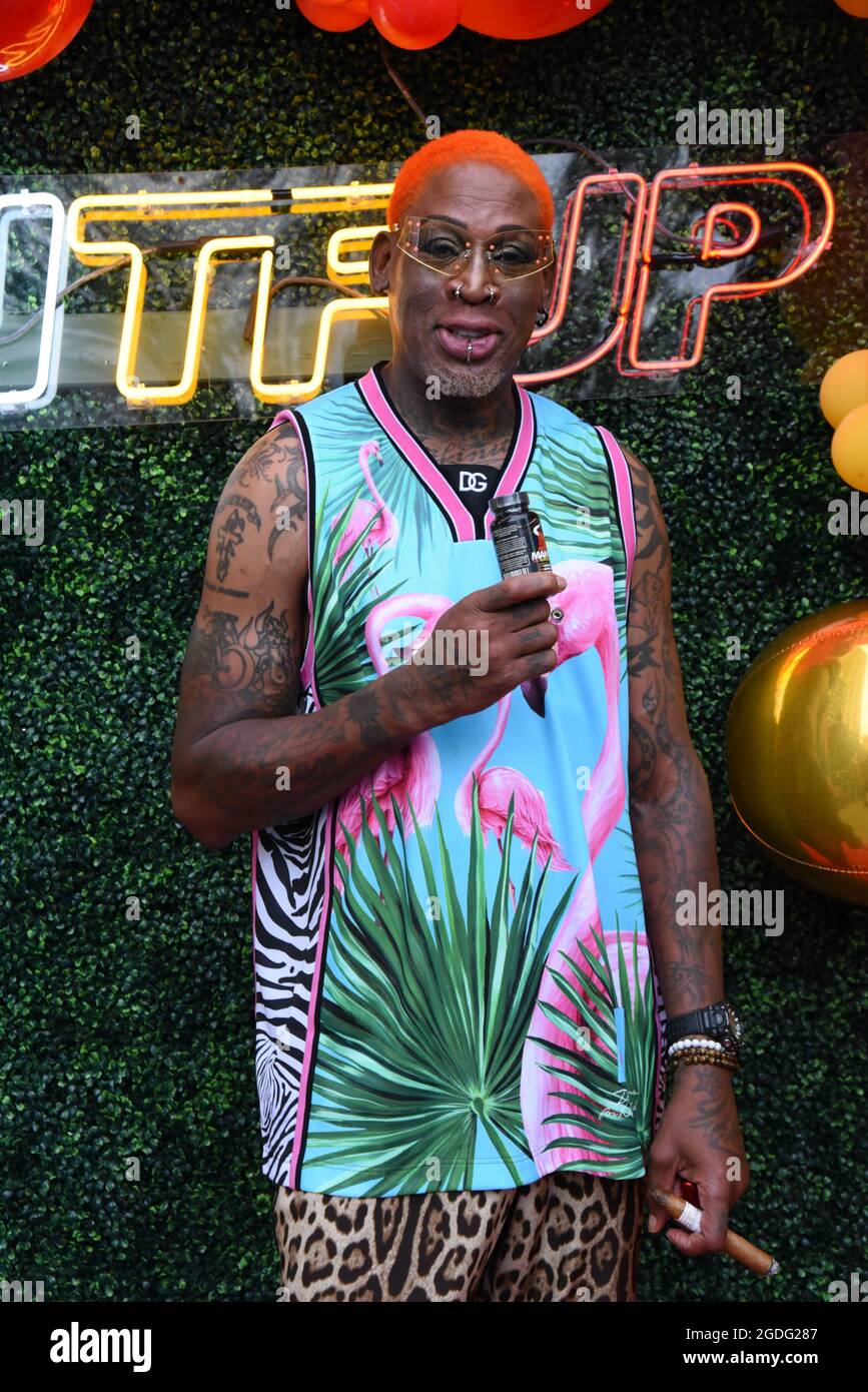 Dennis Rodman poses for a portrait with the ManTFup product. ManTFup, a ...