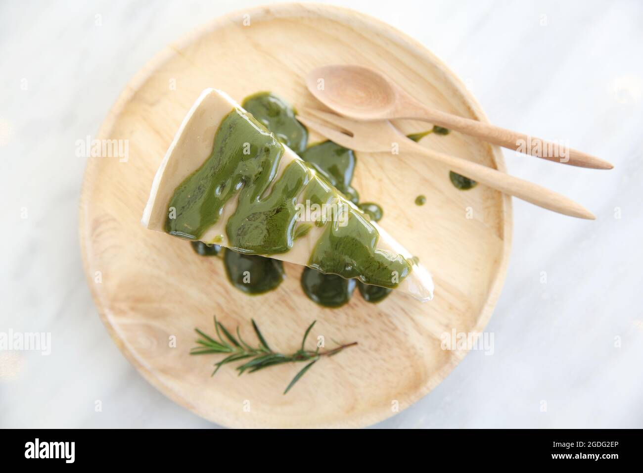 Green tea crape cake sweet food Stock Photo - Alamy