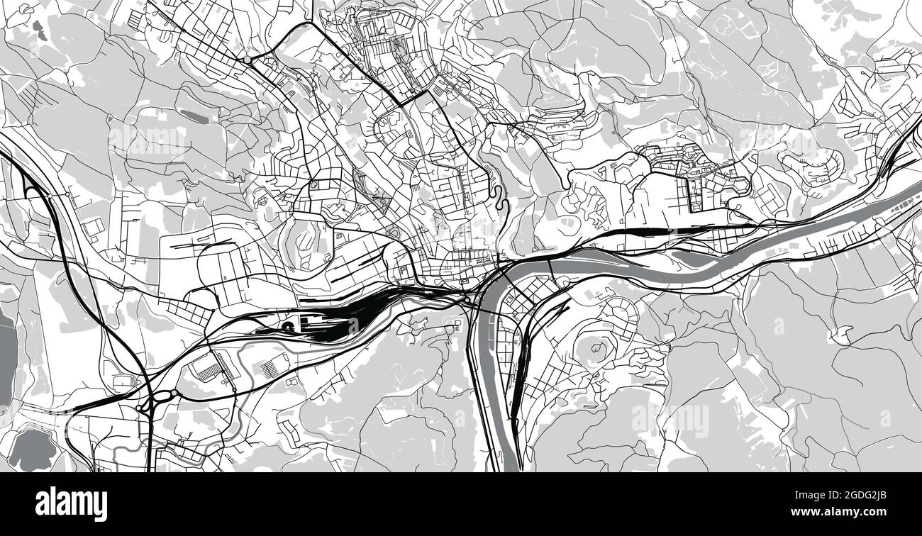 Urban vector city map of usti nad labem, Czech Republic, Europe Stock ...
