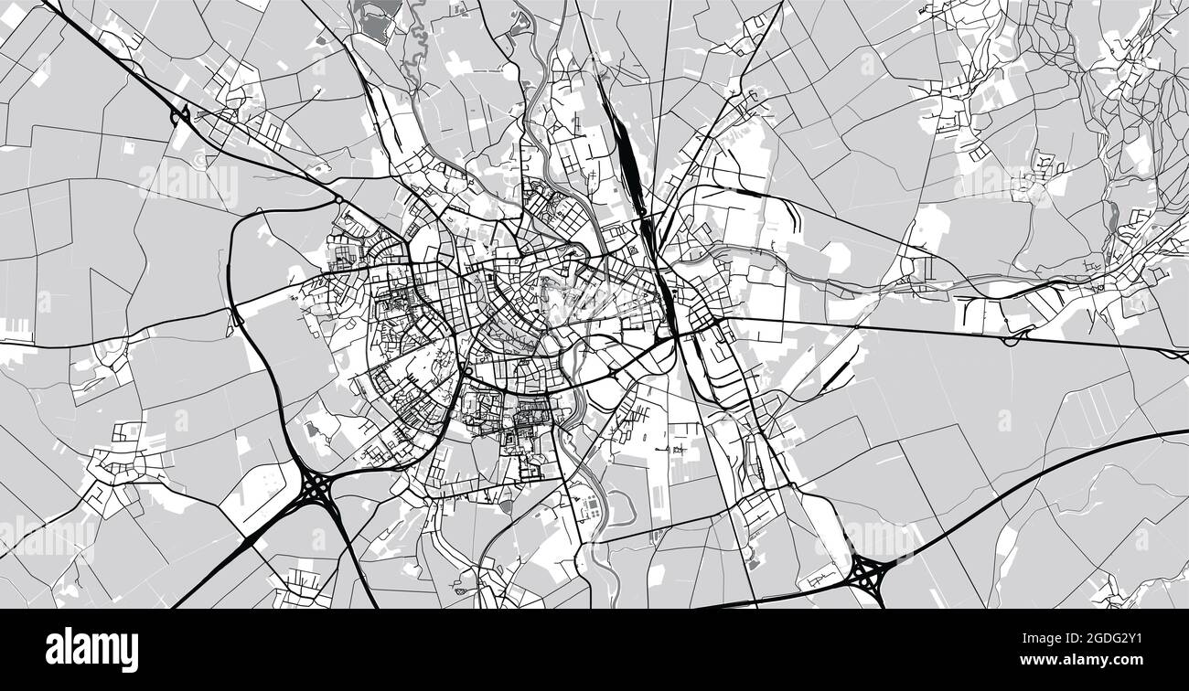 Urban vector city map of Olomouc, Czech Republic, Europe Stock Vector ...