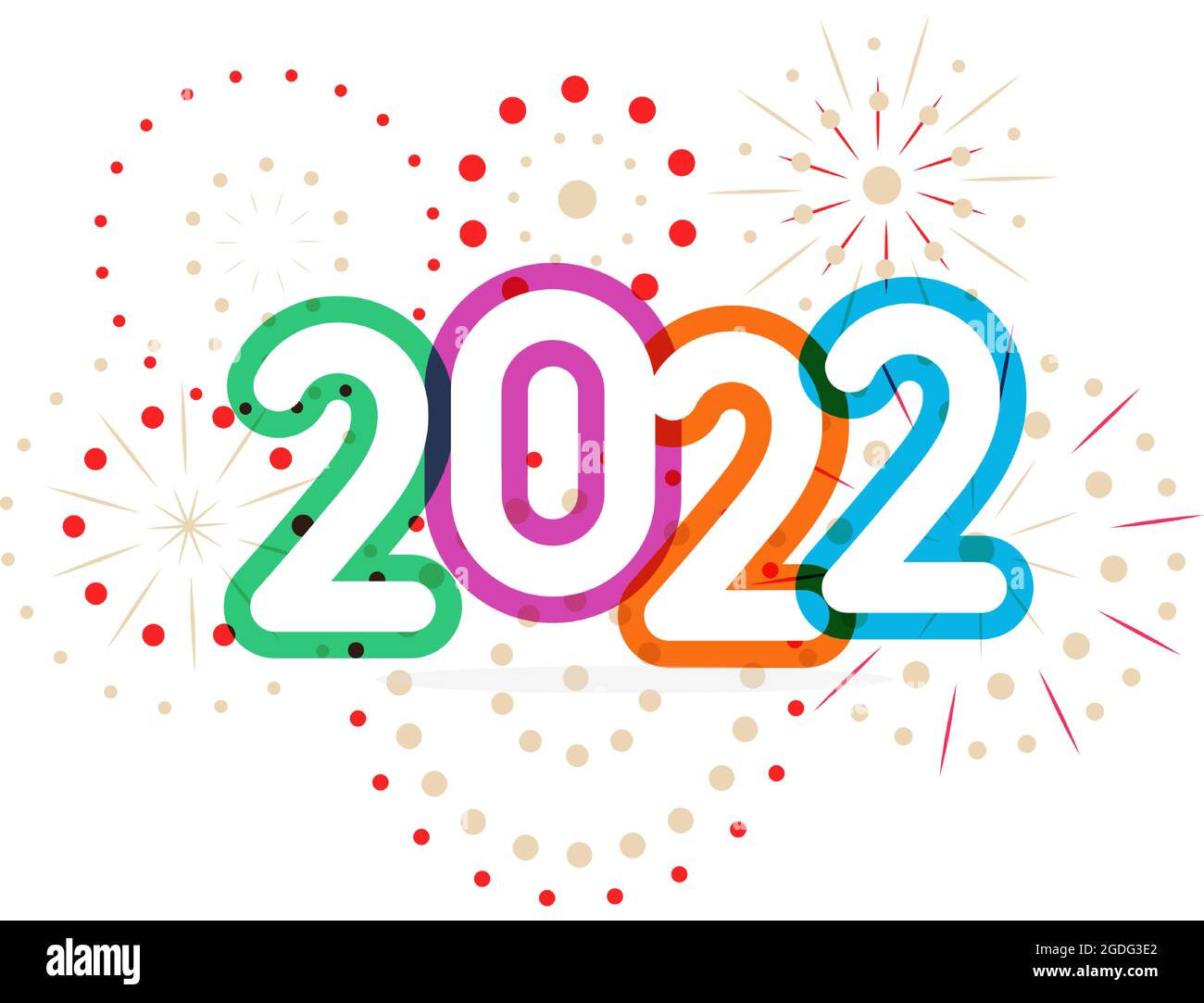 New Years 2022 Fireworks Clipart
