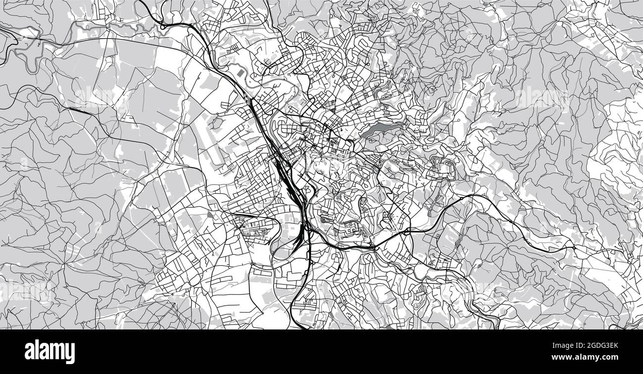 Urban vector city map of Liberec, Czech Republic, Europe Stock Vector ...