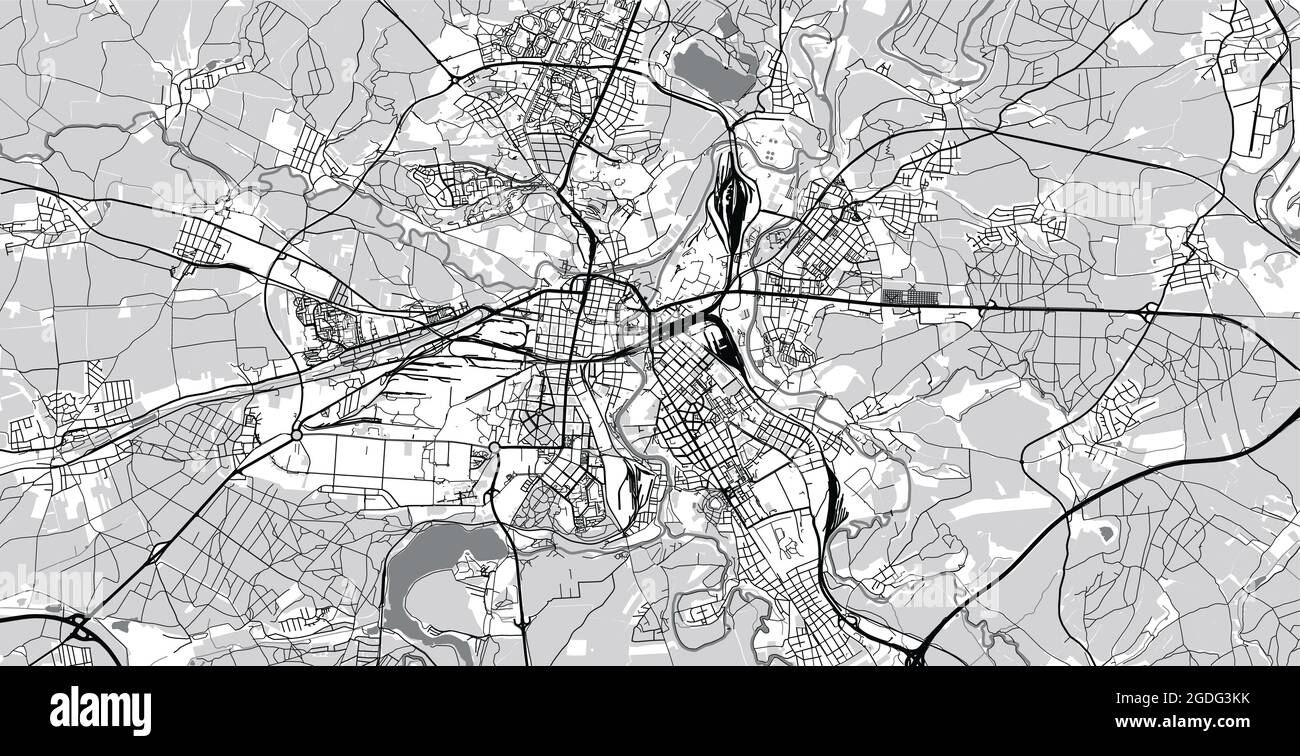 Urban vector city map of Pilsen, Czech Republic, Europe Stock Vector ...