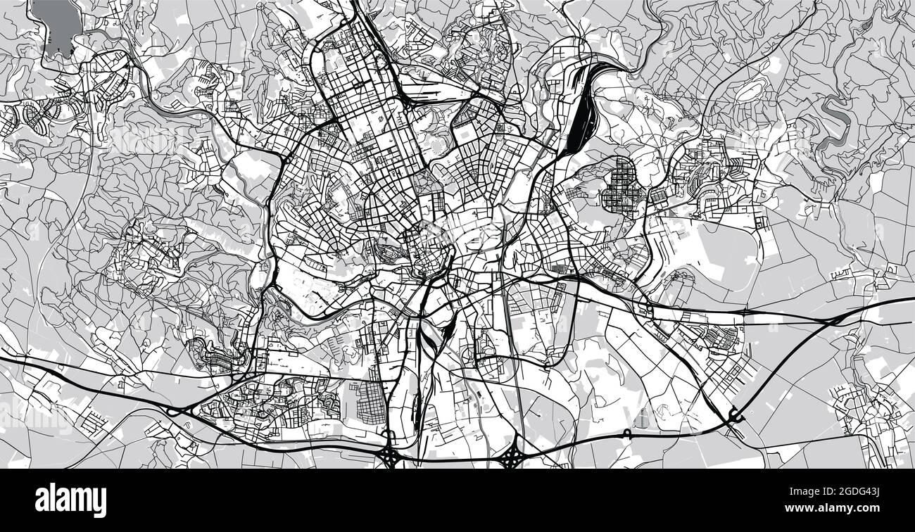 Urban vector city map of Brno, Czech Republic, Europe Stock Vector ...