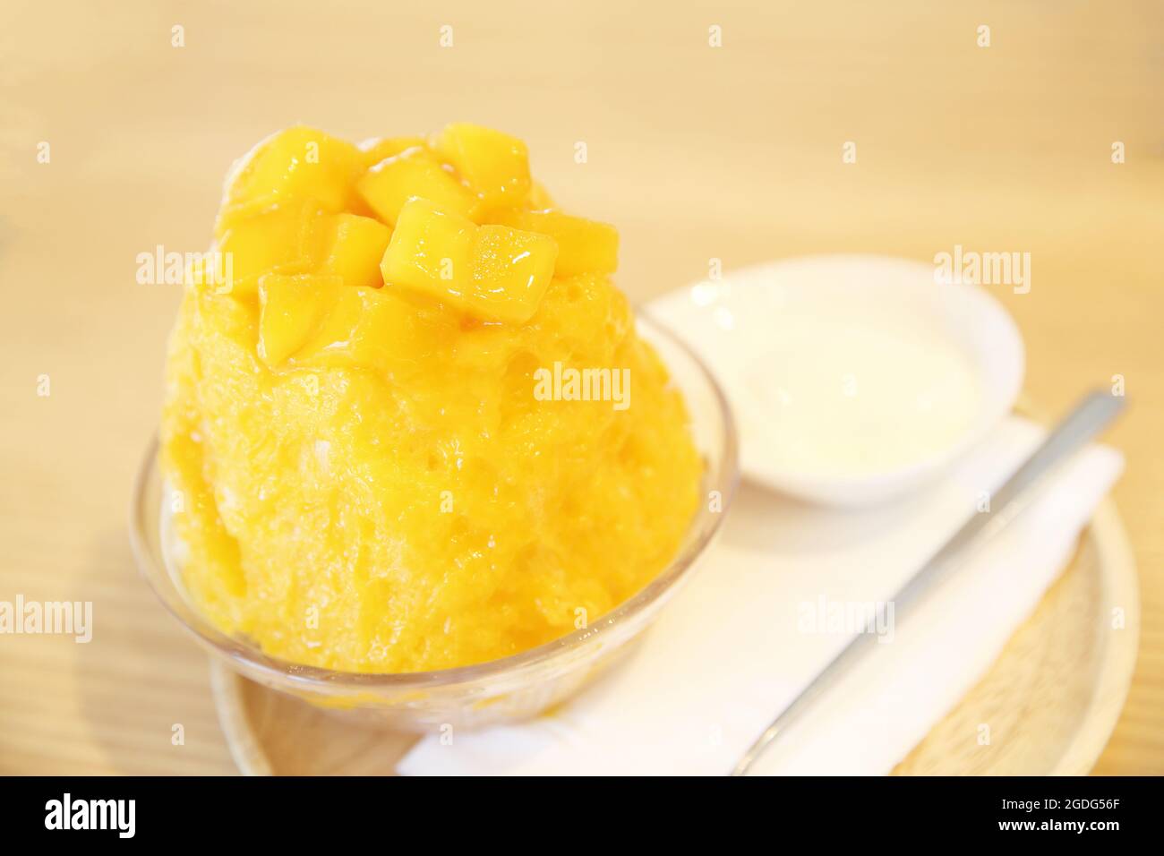Japanese sweet food , Mango shaved ice Stock Photo - Alamy