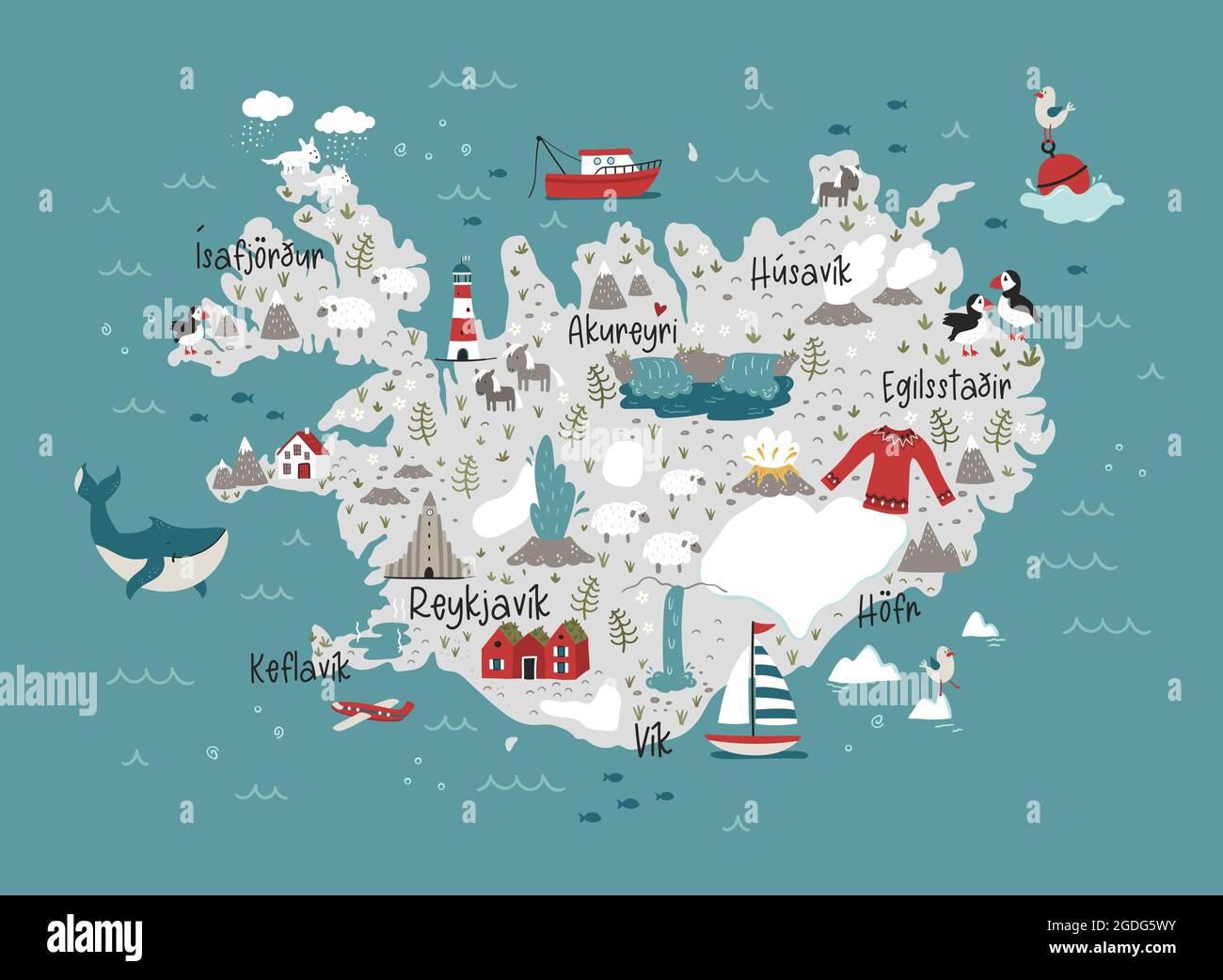Map of puffin island Stock Vector Images - Alamy