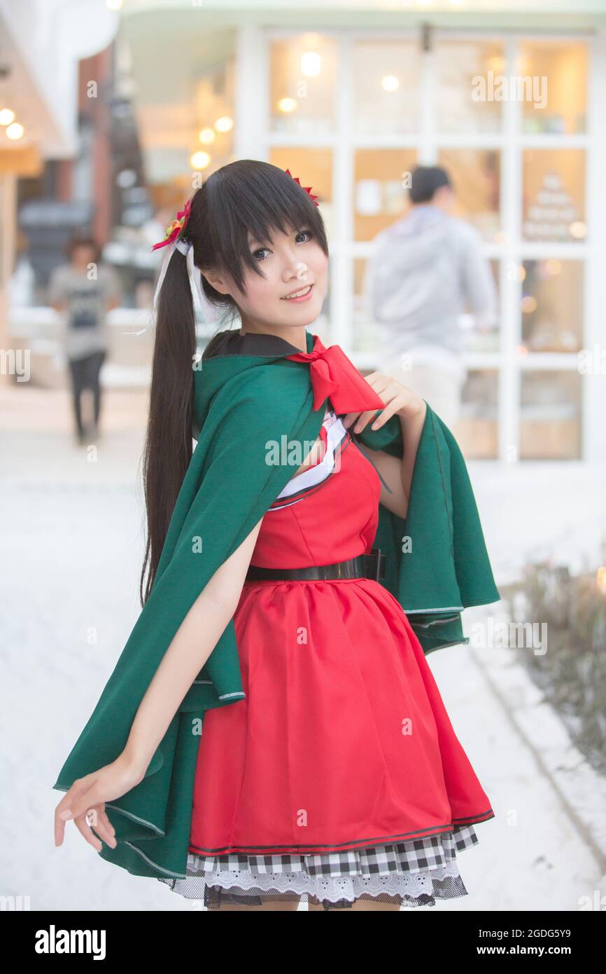 a portrait of beautiful female santa in christ mas Stock Photo - Alamy