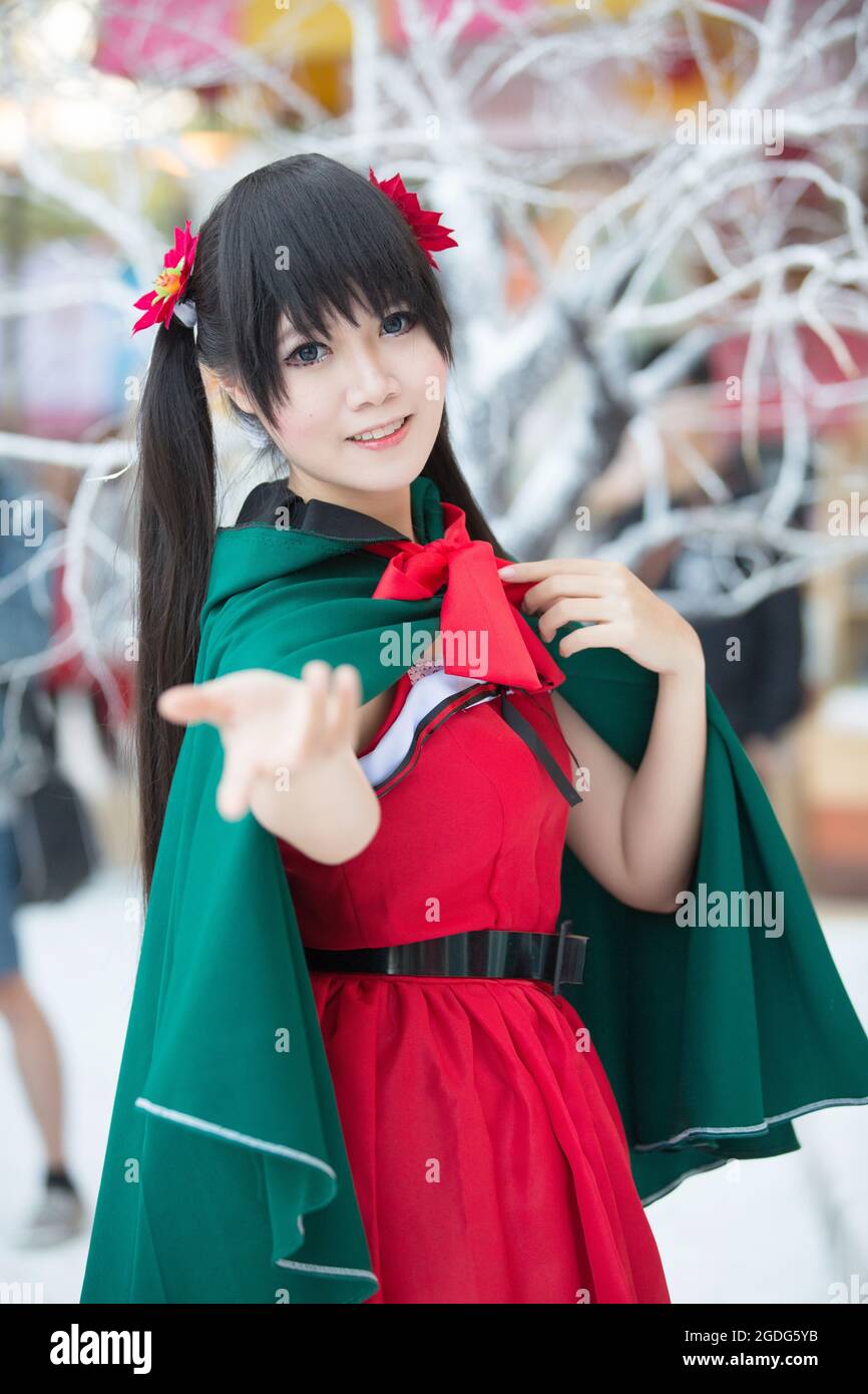 a portrait of beautiful female santa in christ mas Stock Photo - Alamy