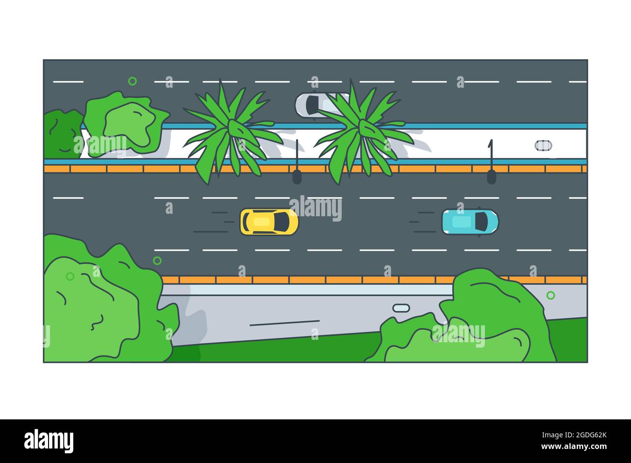 Flat city cars green Stock Vector Images - Alamy