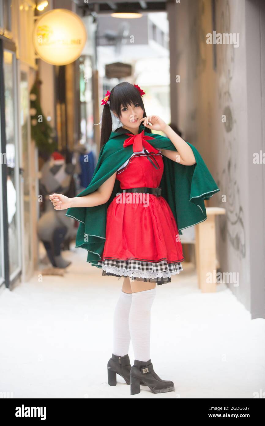 a portrait of beautiful female santa in christ mas Stock Photo - Alamy