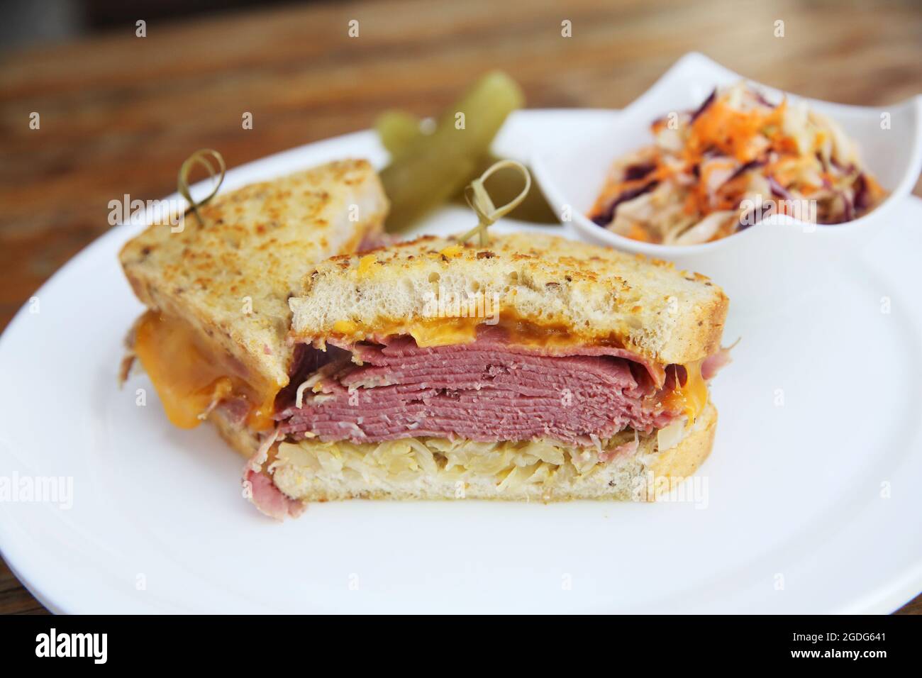 sandwich with roast beef pastrami Stock Photo - Alamy