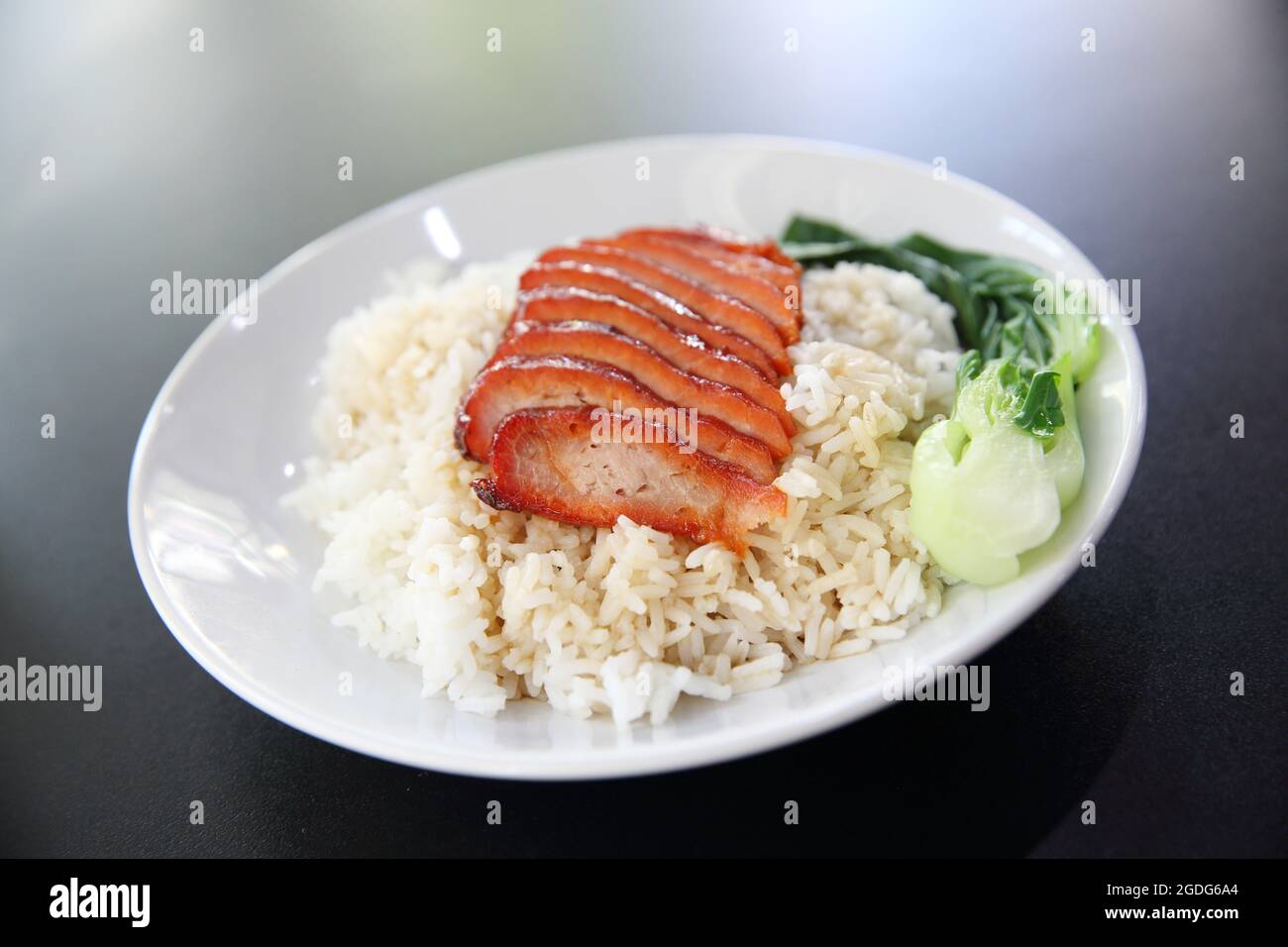 rice roasted red pork Stock Photo - Alamy