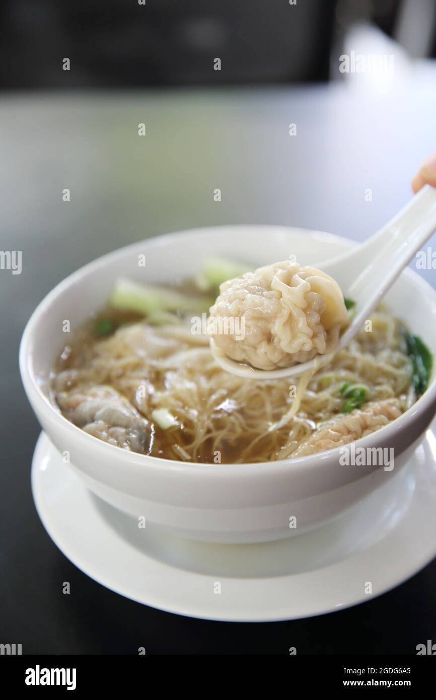 noodle and dumpling in close up Stock Photo - Alamy