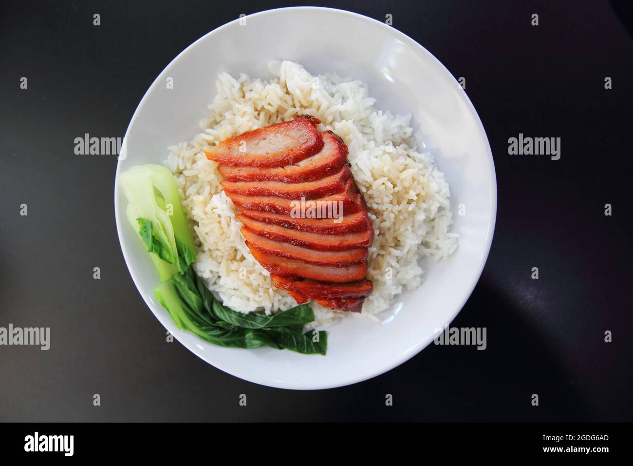 rice roasted red pork Stock Photo - Alamy