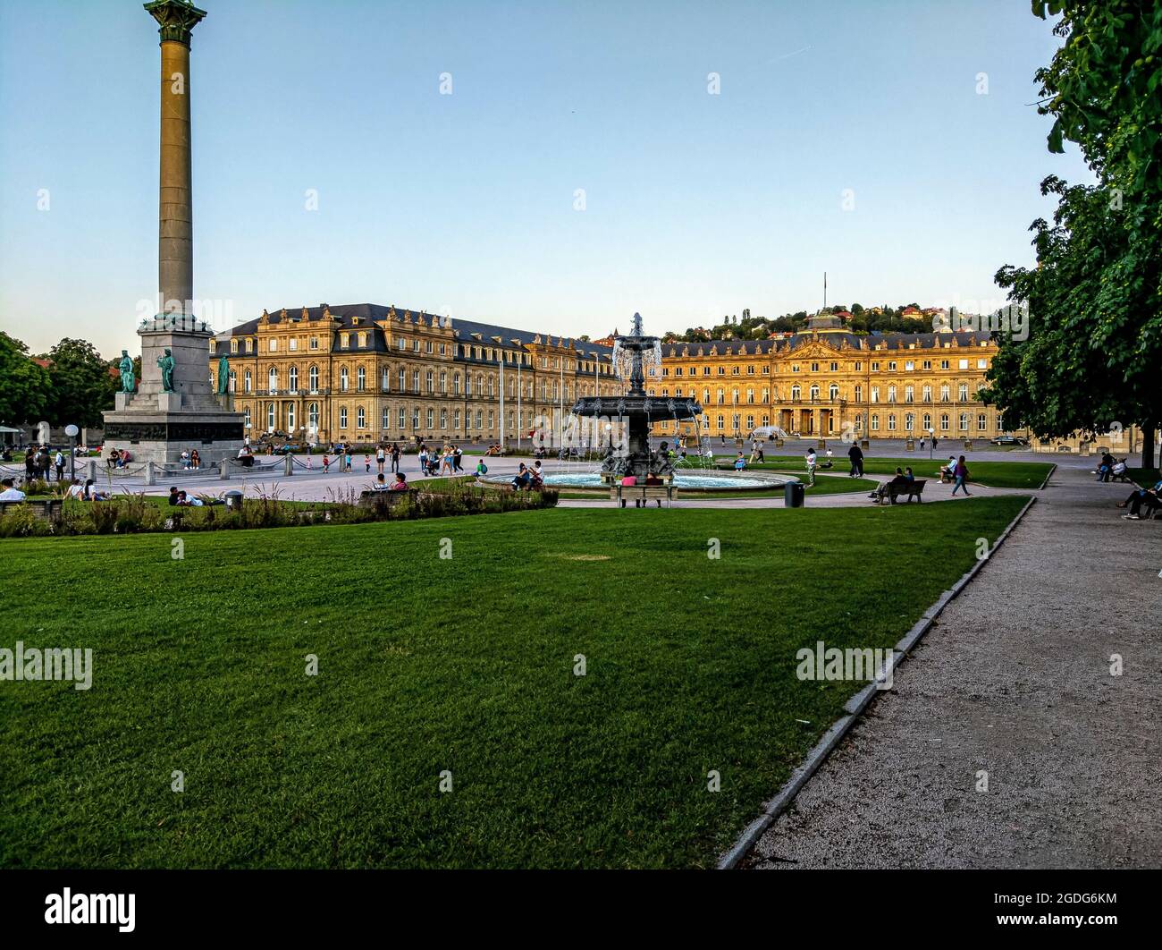 STUTTGART, GERMANY - Aug 22, 2019: the Stuttgart palace square with the ...