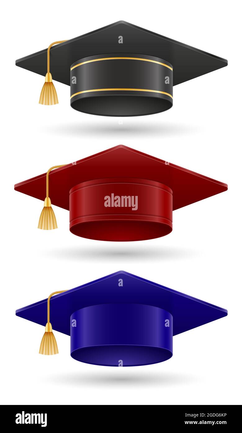 university college and academy graduate hat vector illustration ...