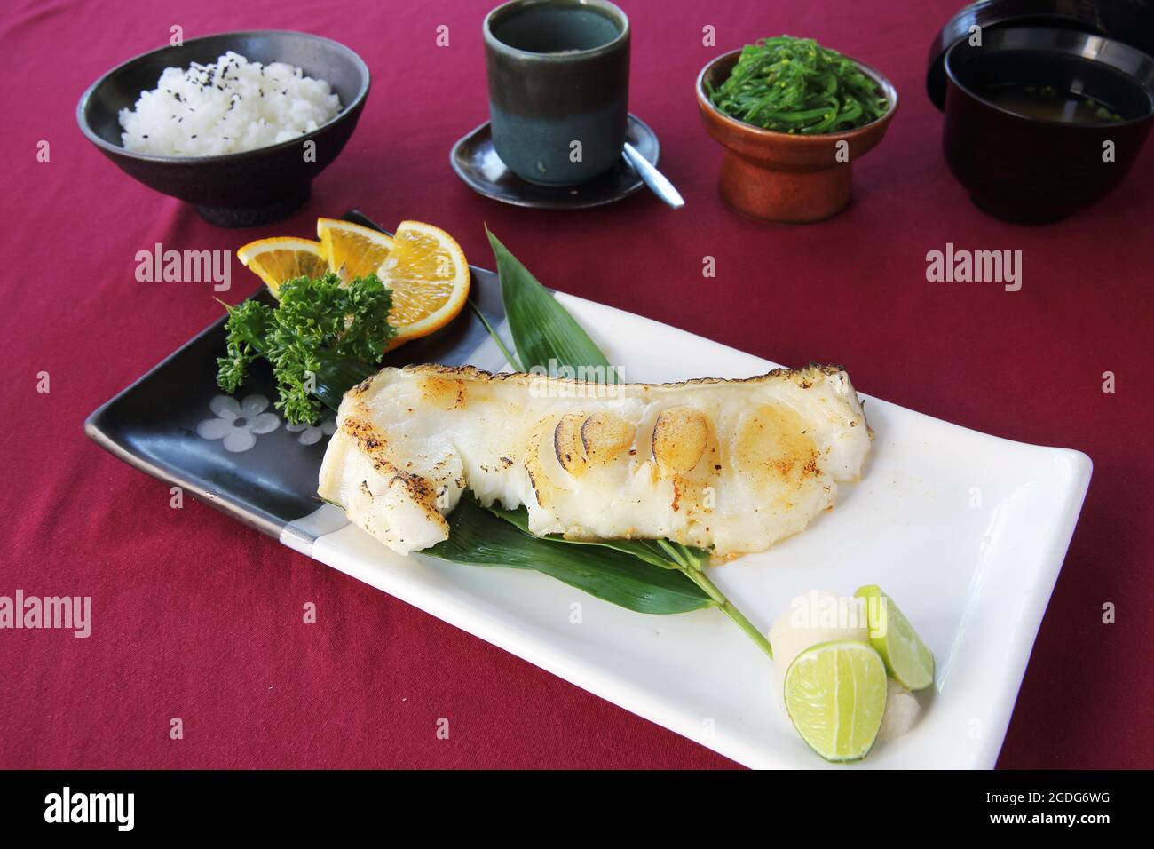 Grill Black cod japanese style Stock Photo - Alamy