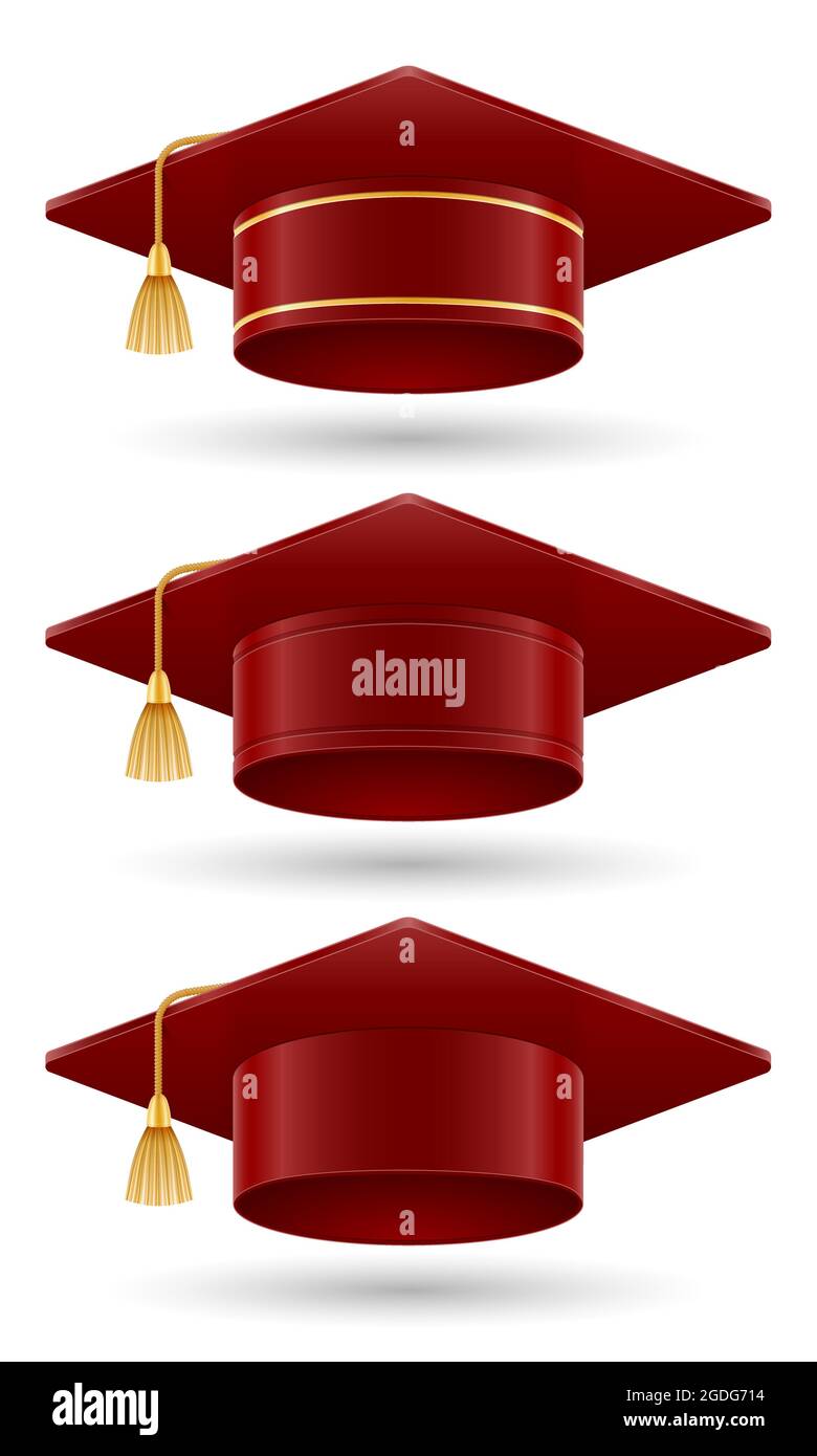 university college and academy graduate hat vector illustration ...