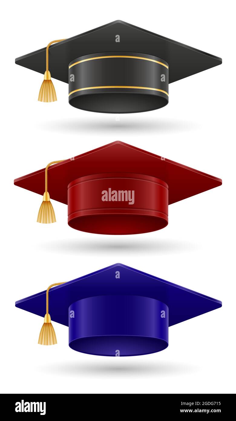 university college and academy graduate hat vector illustration ...