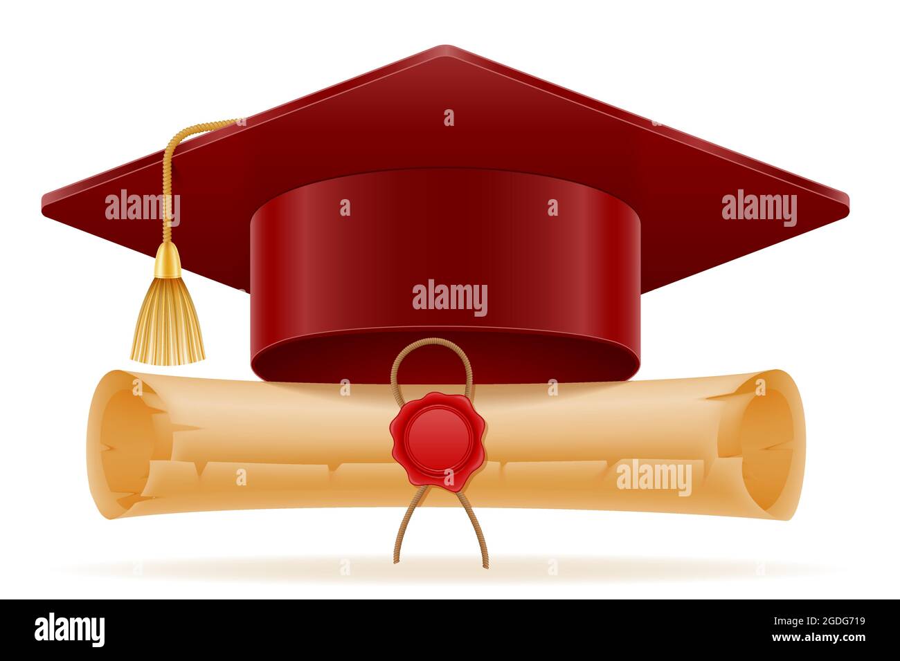 Maroon Cap And Diploma