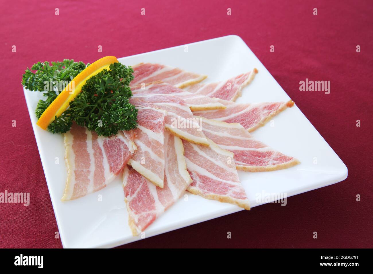 Raw streaky pork Stock Photo - Alamy