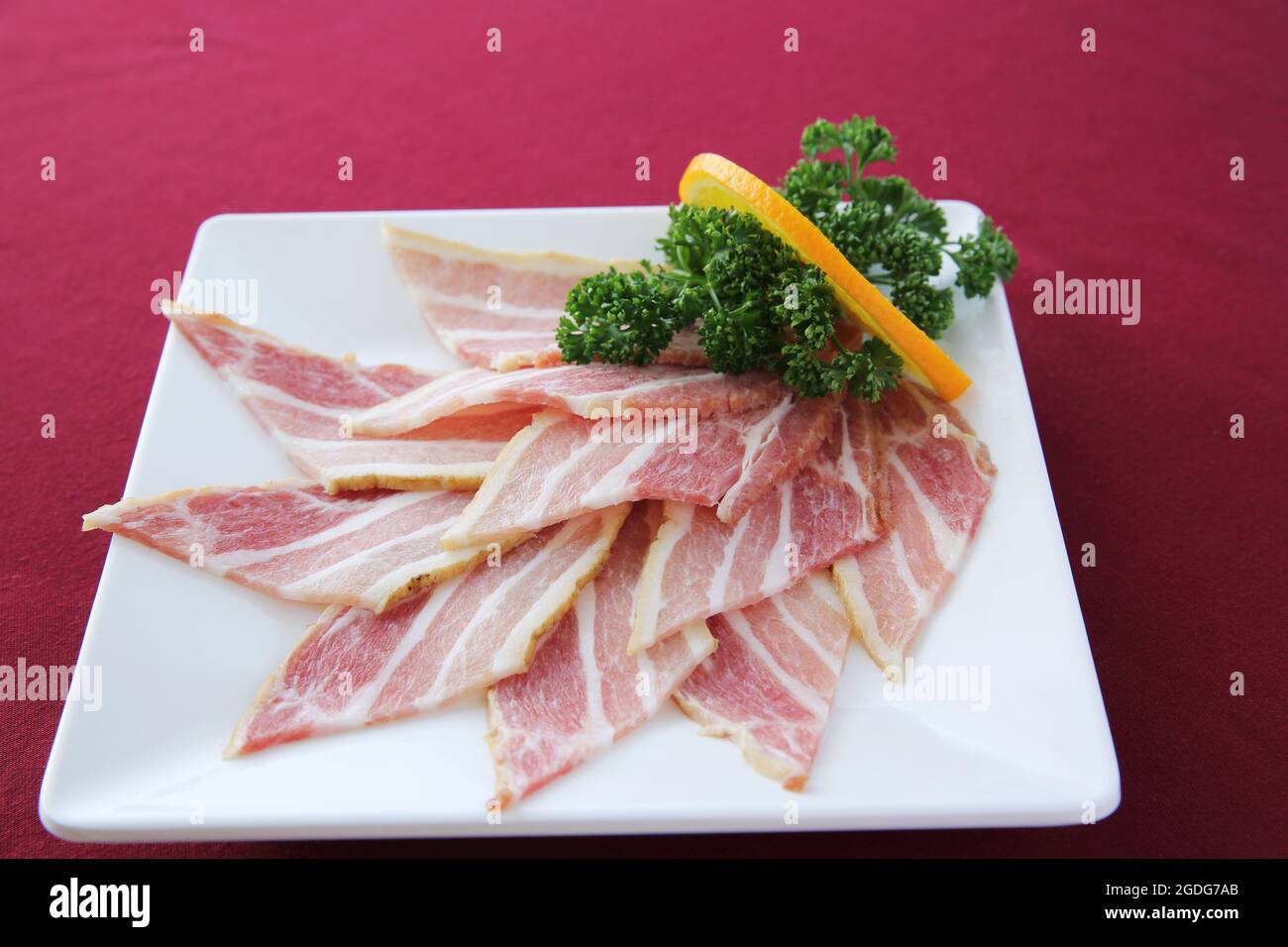 Raw streaky pork Stock Photo - Alamy