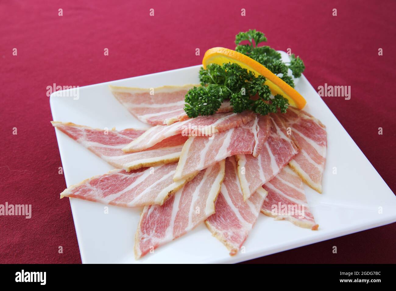 Raw streaky pork Stock Photo - Alamy