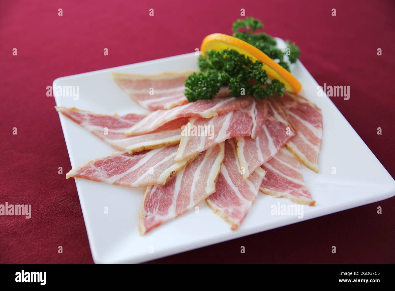 Raw streaky pork Stock Photo - Alamy