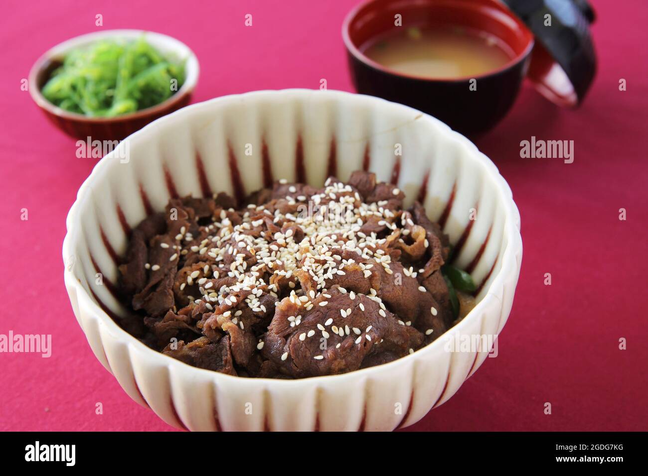 gyudon beef on rice japanese food Stock Photo - Alamy