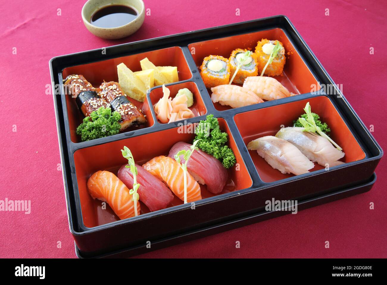 Japanese Bento sushi and soba Stock Photo - Alamy