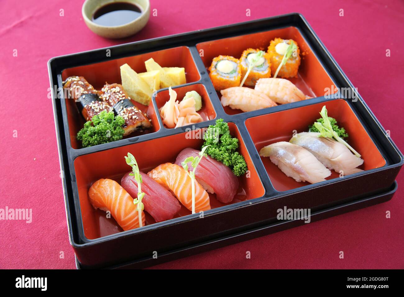 Japanese Bento sushi and soba Stock Photo - Alamy
