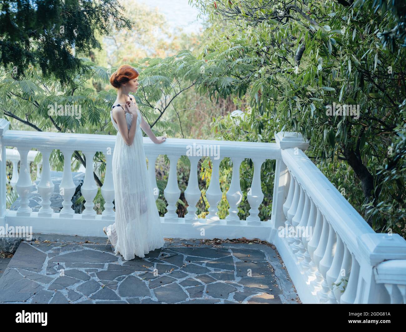 pretty woman in white dress outdoors decoration mythology greece Stock ...