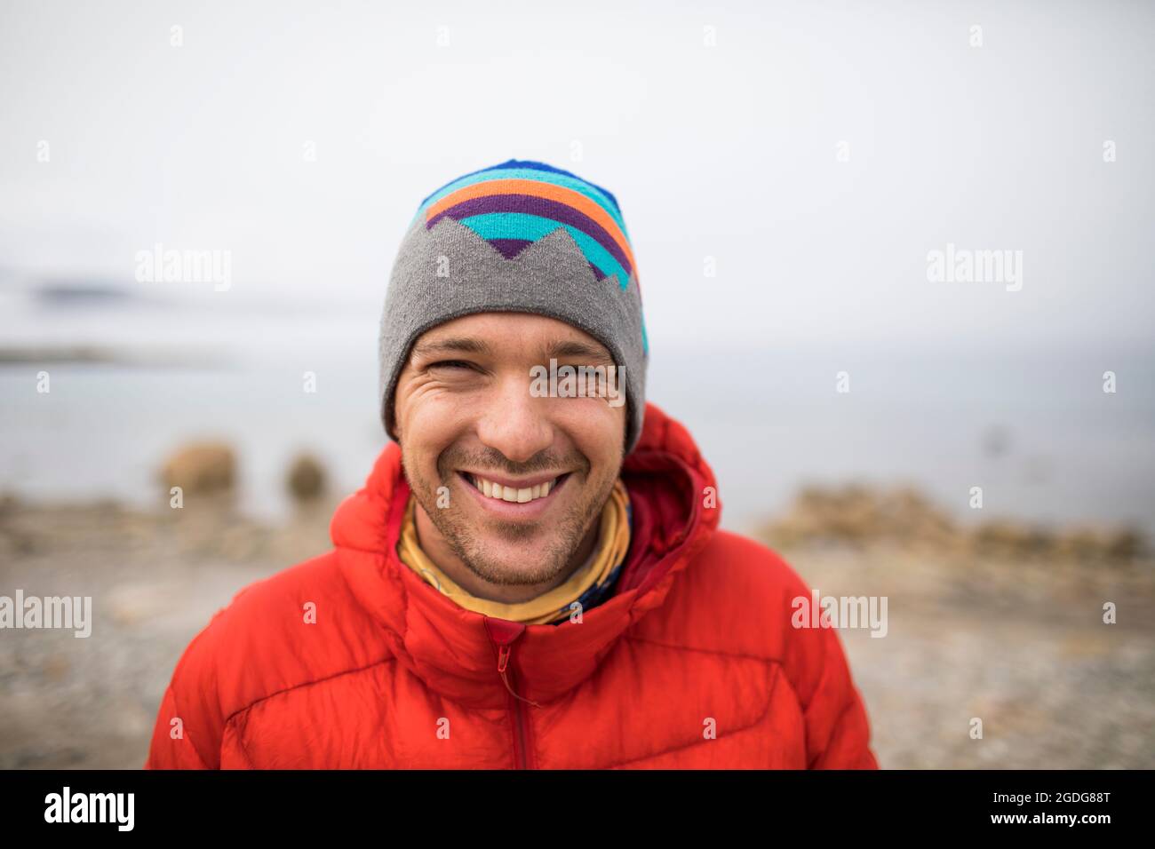 Portrait red jacket hat hi-res stock photography and images - Alamy