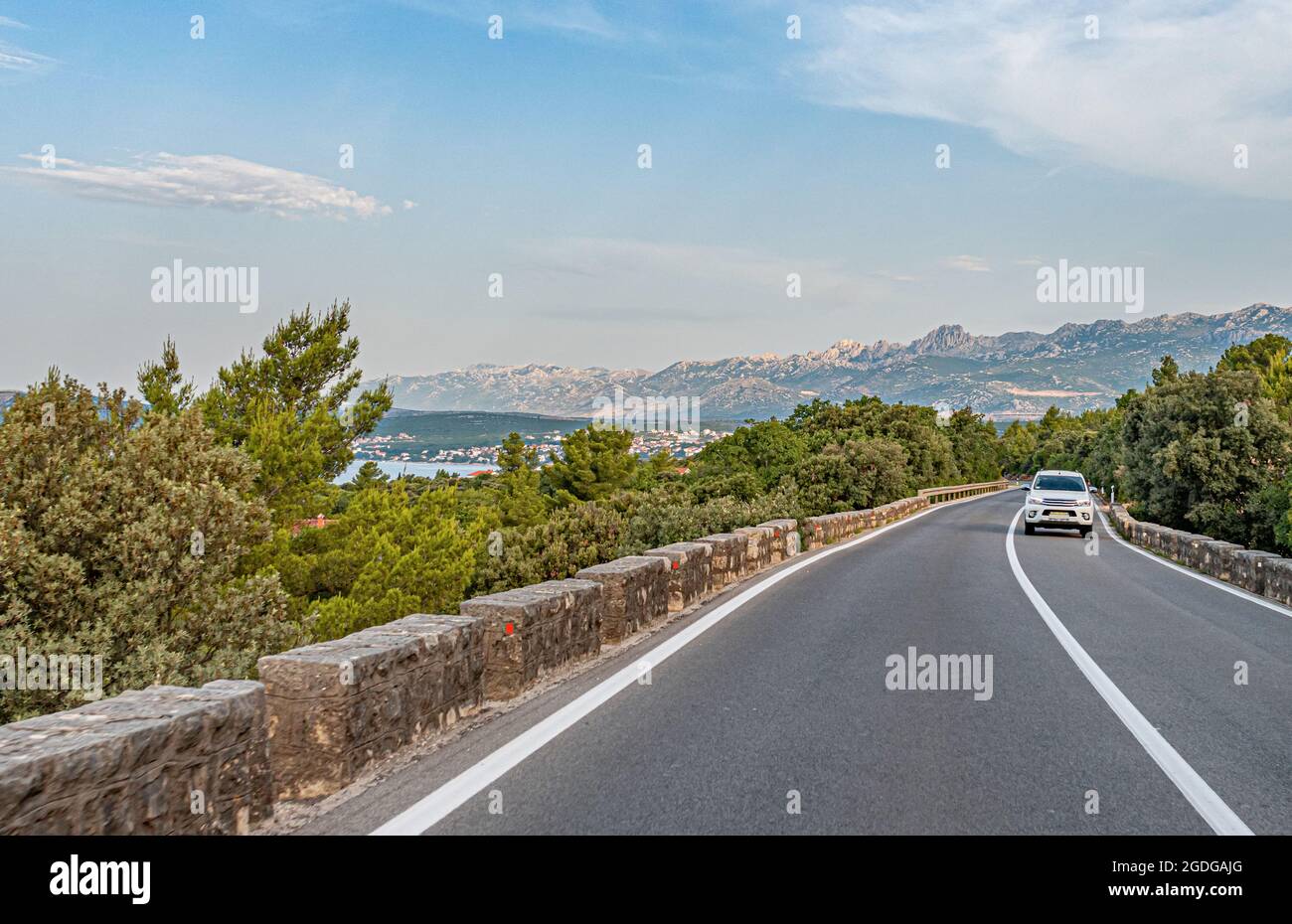 Scenic road. Road is surrounded by a magnificent natural landscape ...