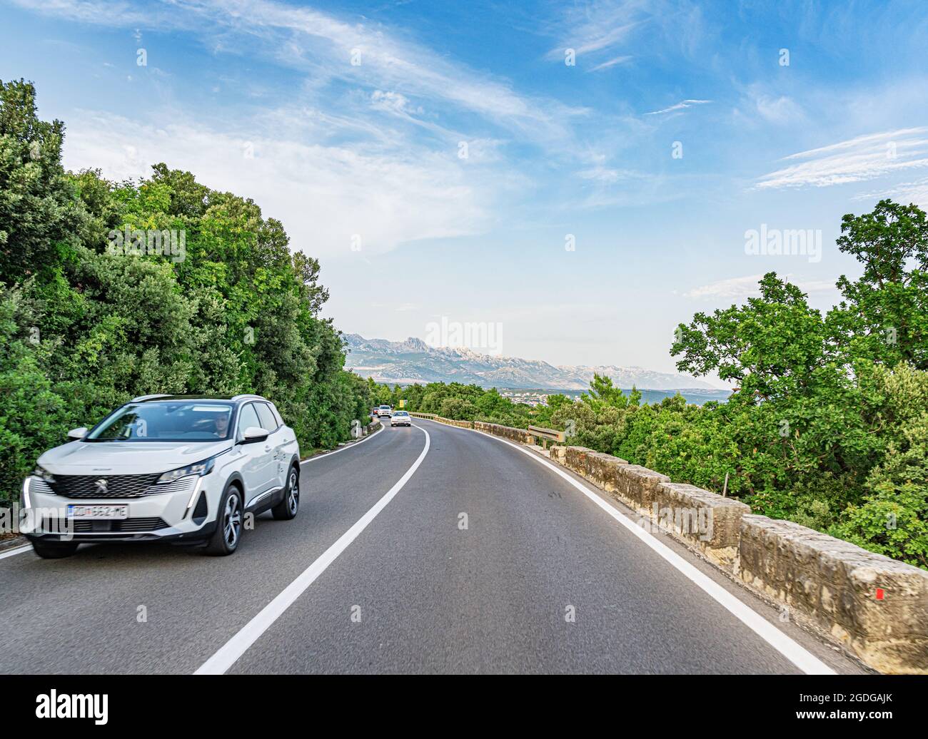 Scenic road. Road is surrounded by a magnificent natural landscape ...