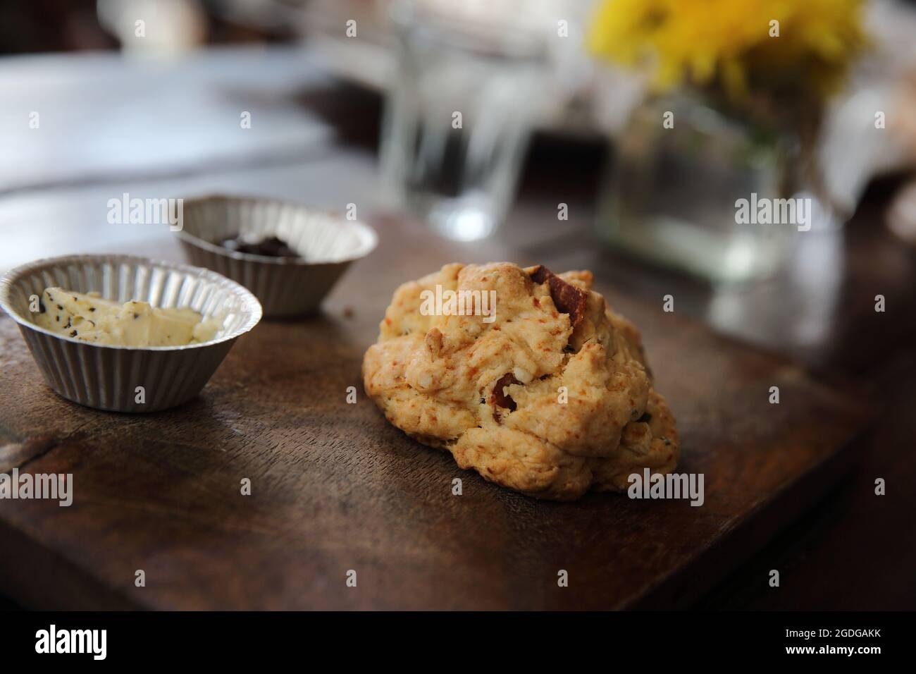 Scone with jam Stock Photo - Alamy