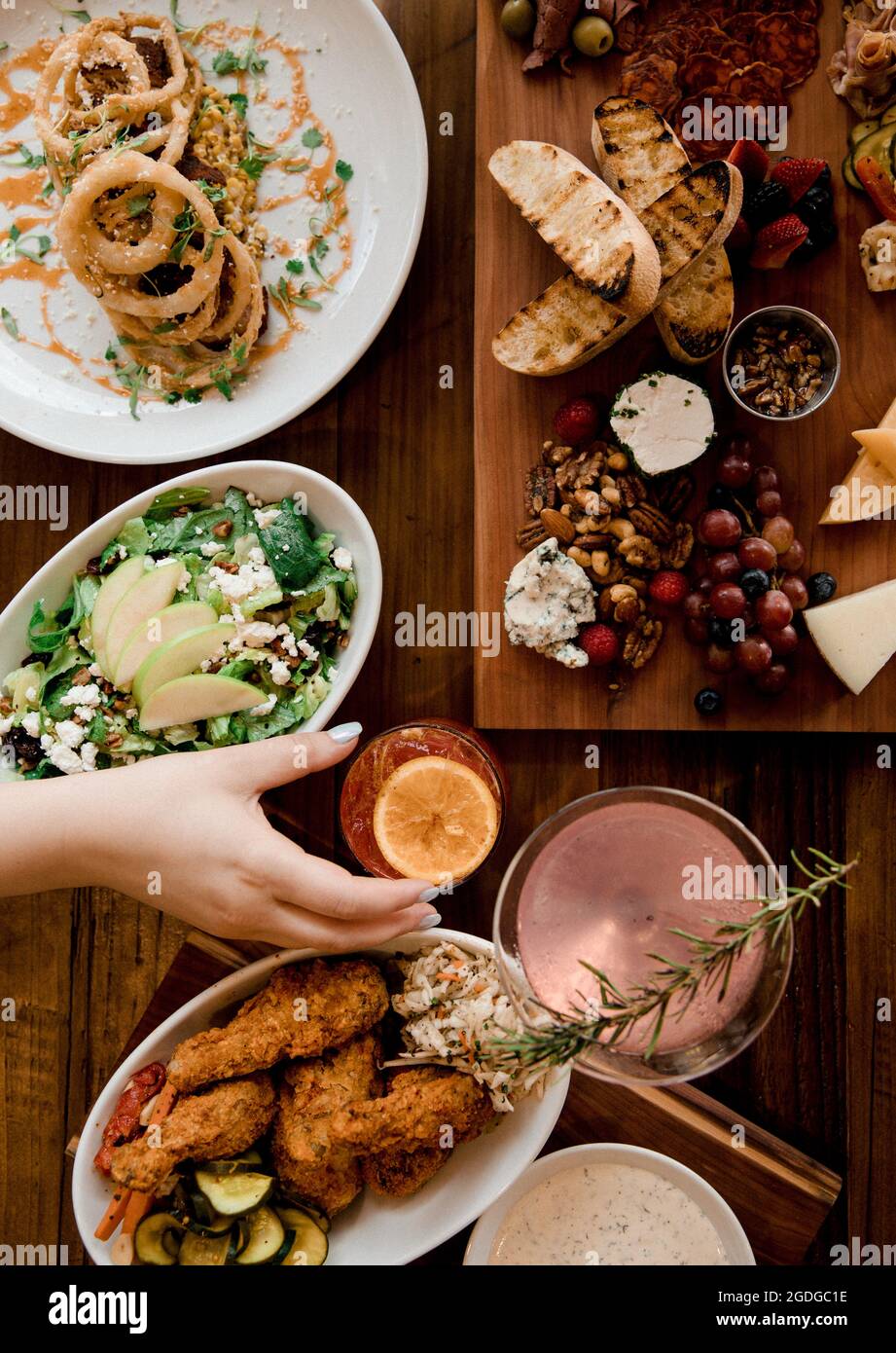 Top Down Shot of a Dinner Table Stock Photo - Alamy