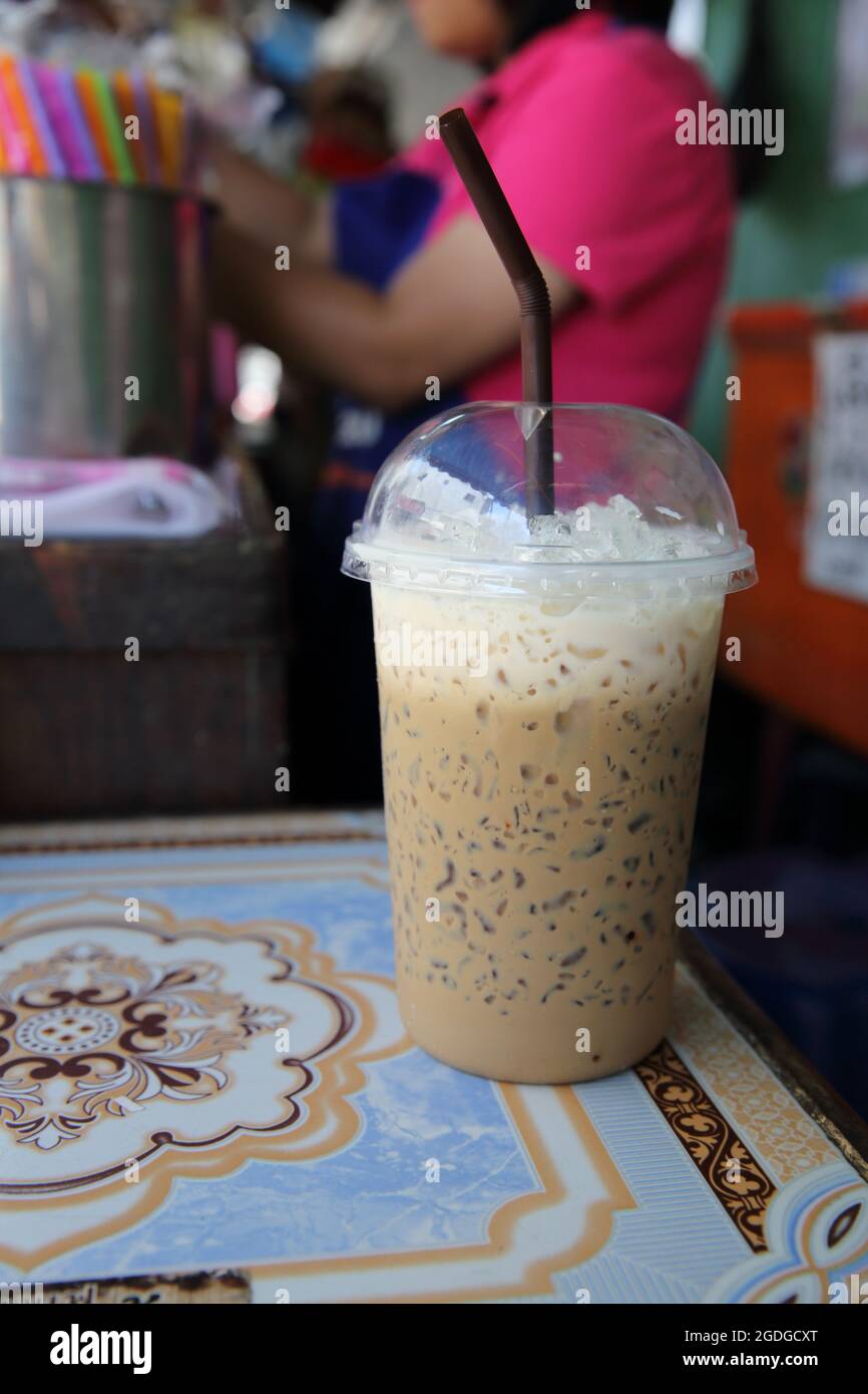 Thai local drink ice coffee Stock Photo - Alamy