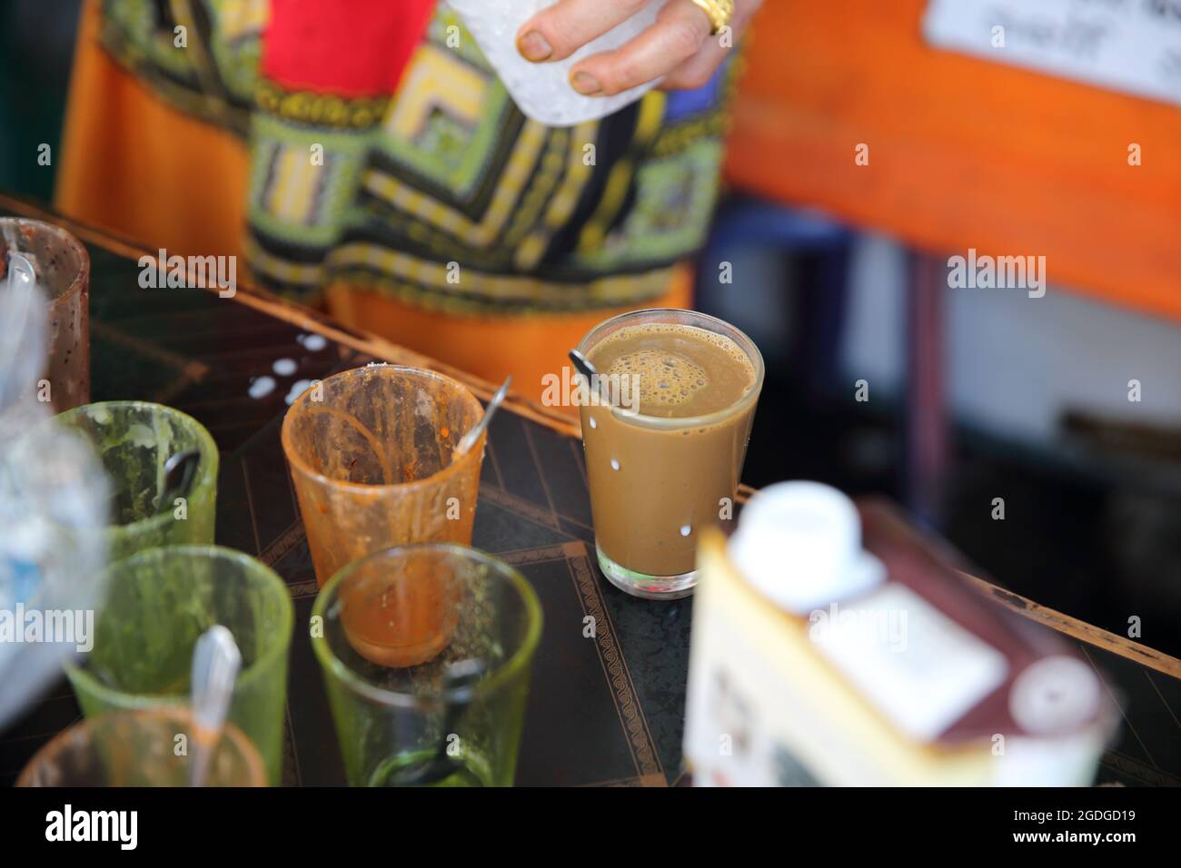 Thai local drink ice coffee Stock Photo - Alamy