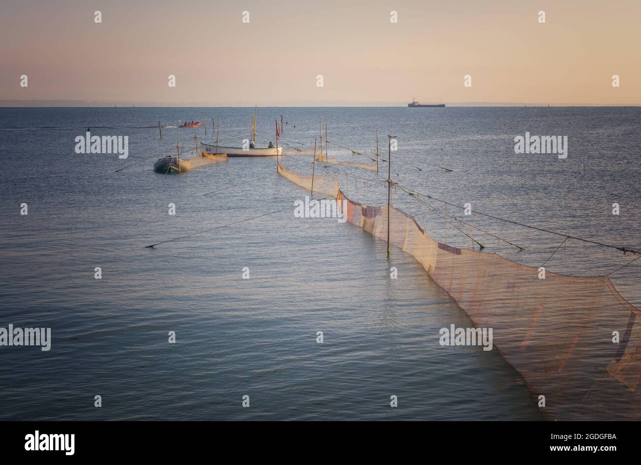Fisherman throwing net catch fish hi-res stock photography and images ...