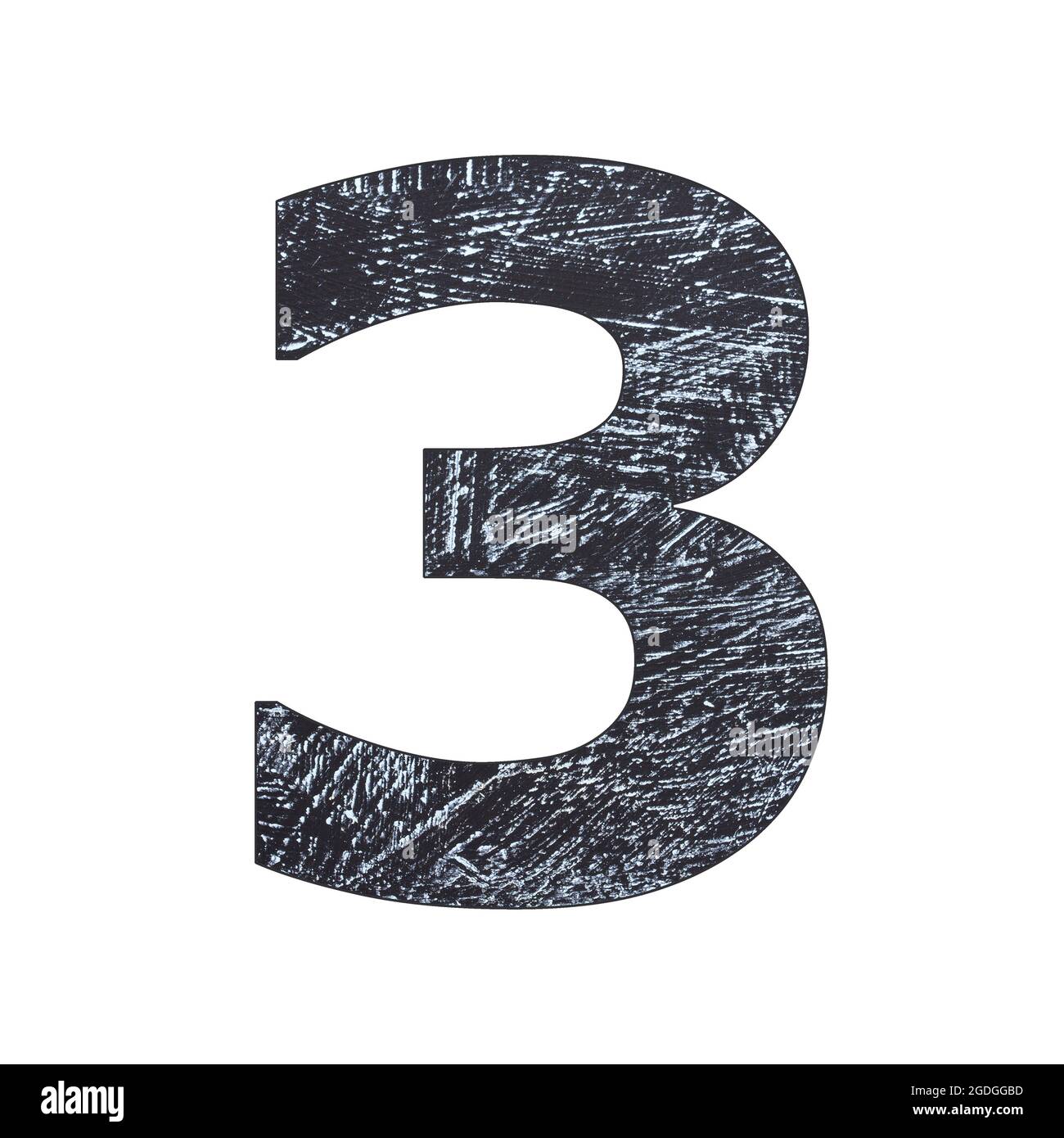 Three - Number written with chalk on the blackboard Stock Photo - Alamy