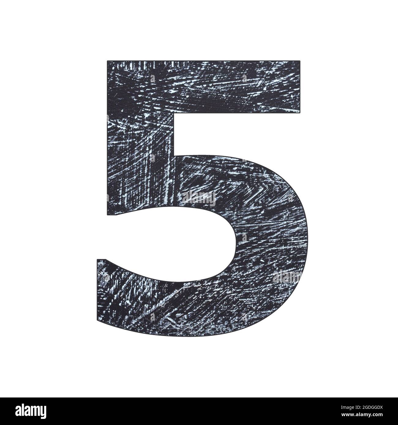 Five - Number written with chalk on the blackboard Stock Photo - Alamy