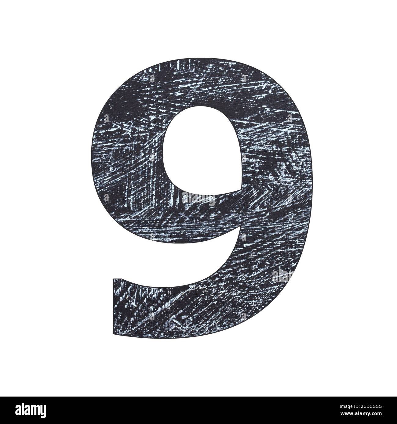 Nine - Number written with chalk on the blackboard Stock Photo - Alamy