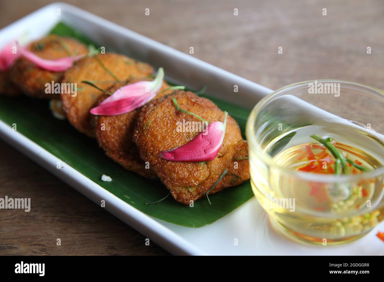 Local thai food Fried Fish paste balls Stock Photo - Alamy