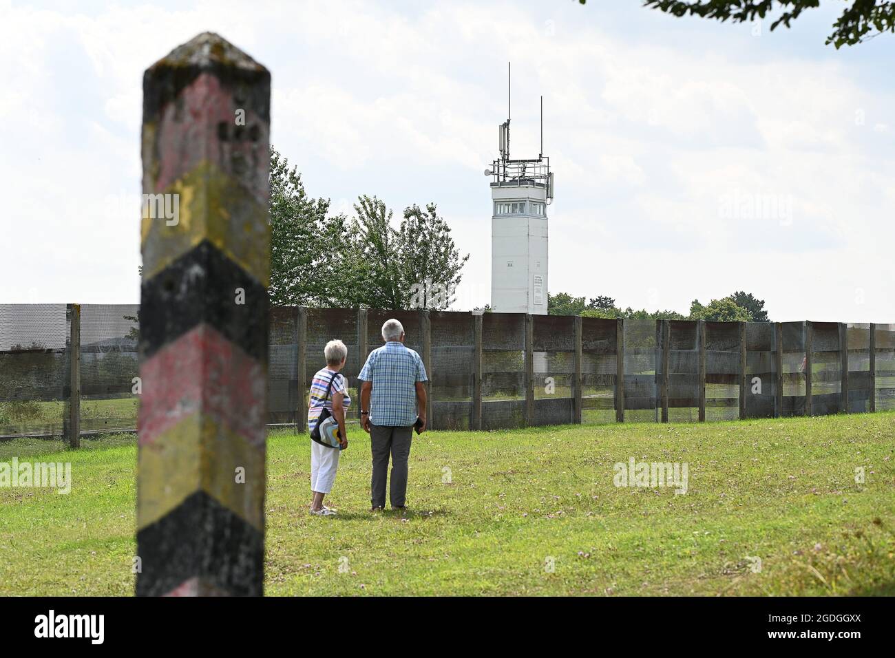 Geisa, Germany. 13th Aug, 2021. View of a former observation tower ...